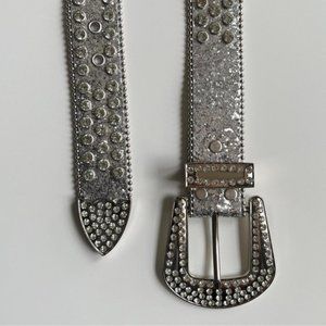 Accessories | Y2k 200s Style Rhinestone Crystal Grunge Silver Punk Belt ...